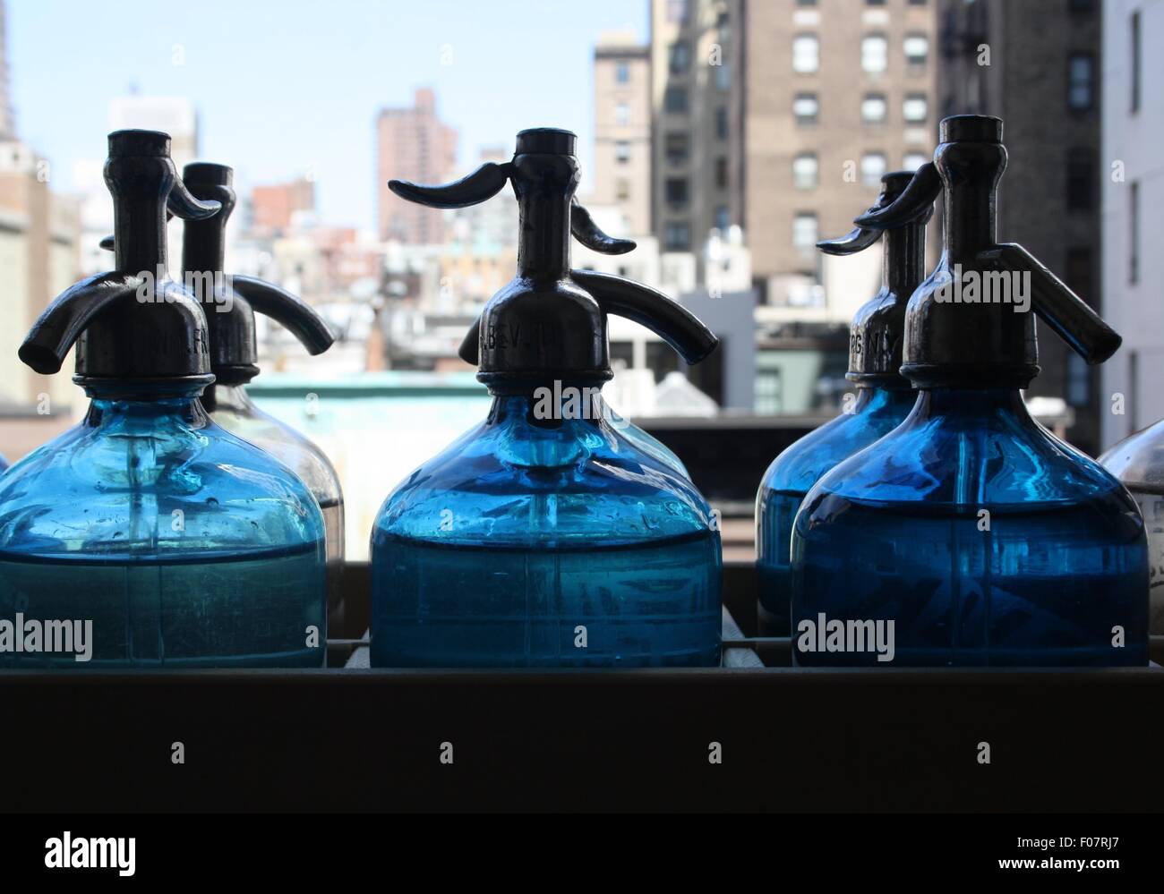 New York, USA. 28th July, 2015. Inside the Gomberg Seltzer Works fizzy ...