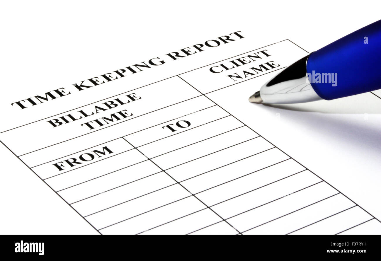 Attorney filling out report of hours worked for the client Stock Photo ...