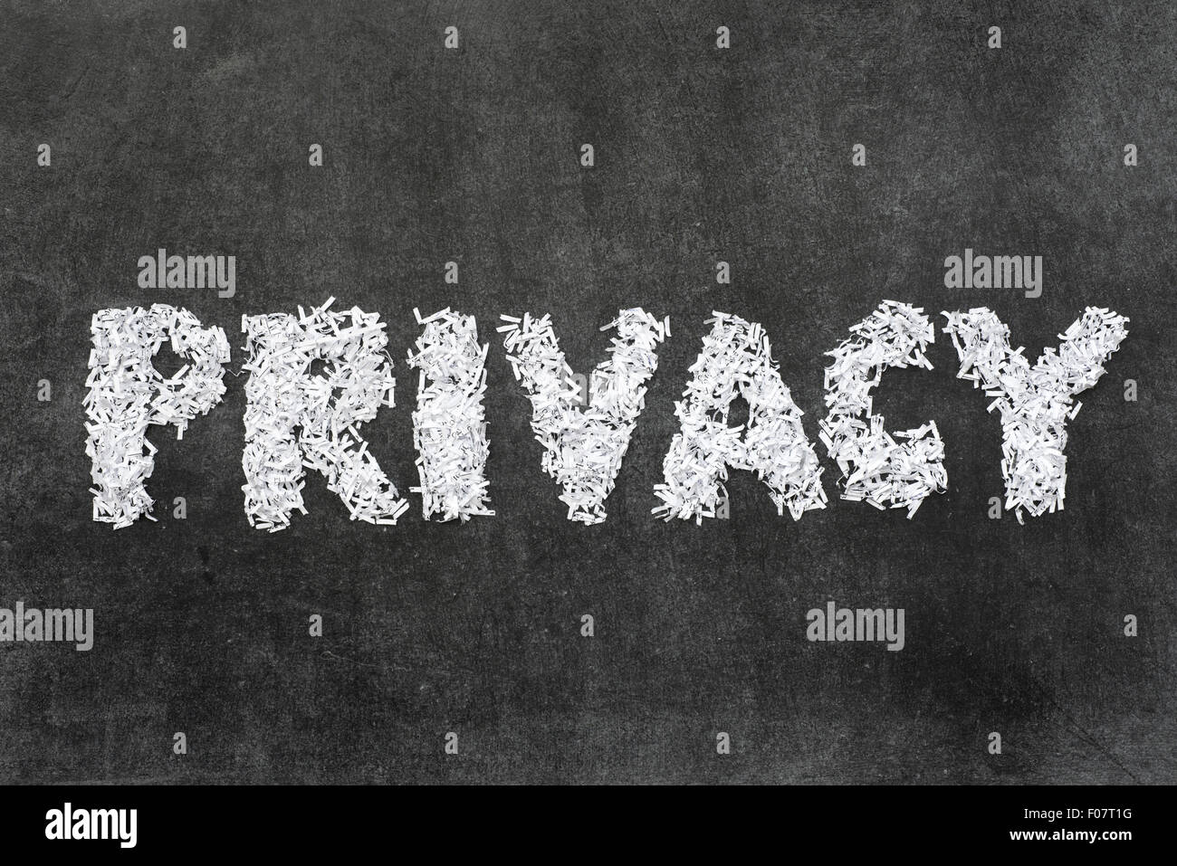 privacy word made from shredded paper on blackboard surface Stock Photo ...