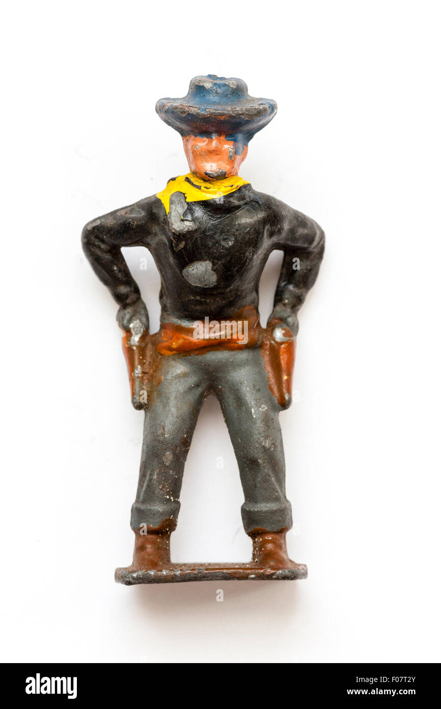 Crescent Metal, lead, toy cowboy figure, circa 1950, standing about to ...