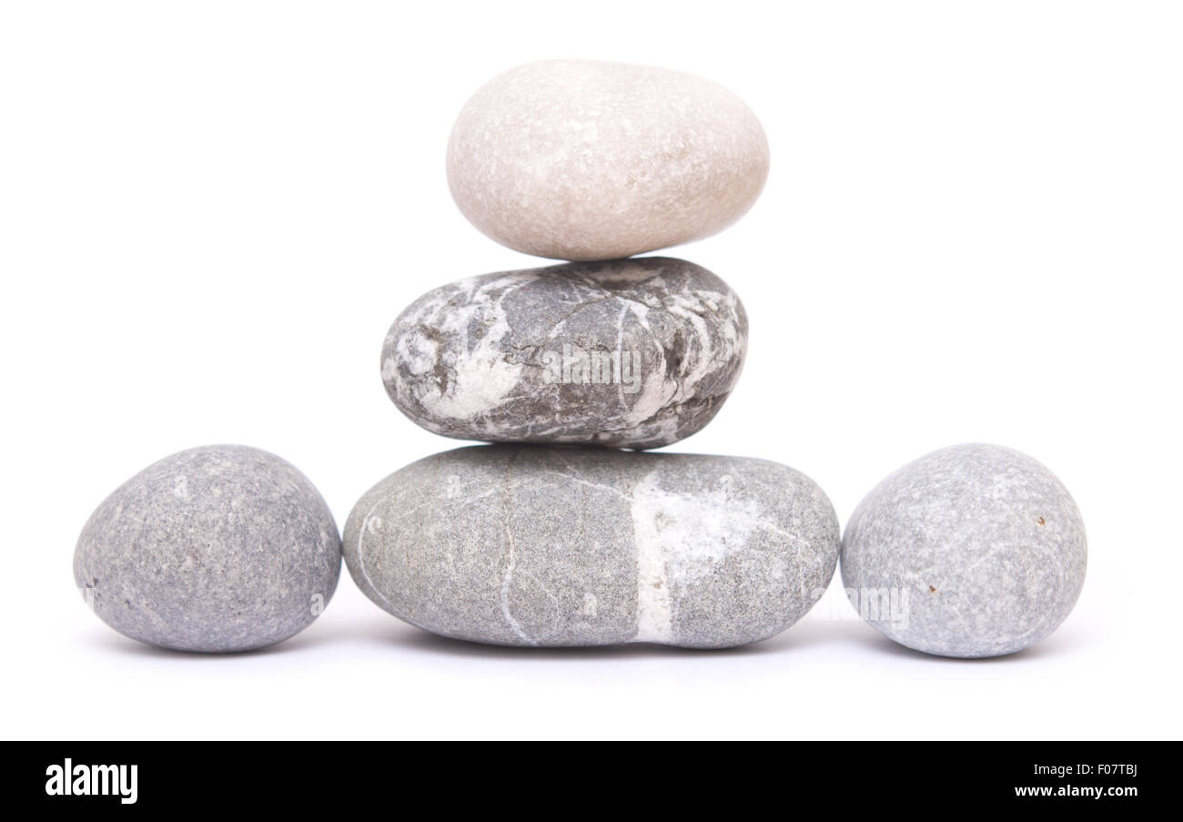 round stones isolated on white background Stock Photo - Alamy