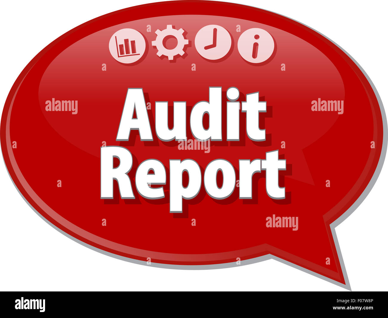 Speech bubble dialog illustration of business term saying Audit Report ...