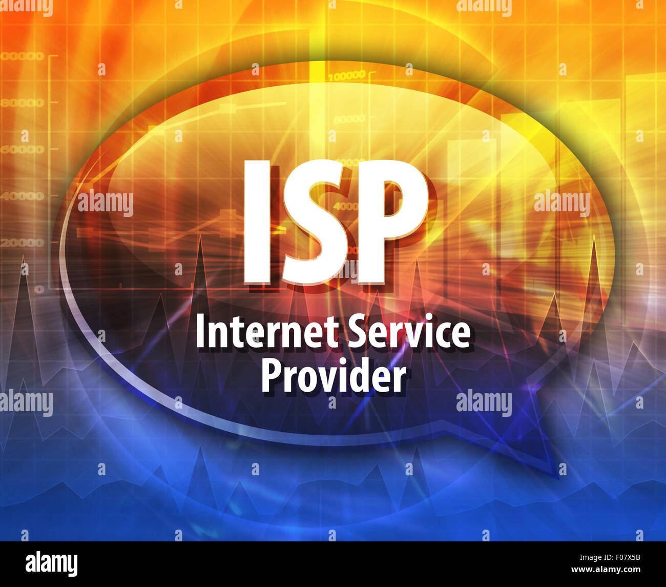 Speech bubble illustration of information technology acronym abbreviation term definition ISP ...