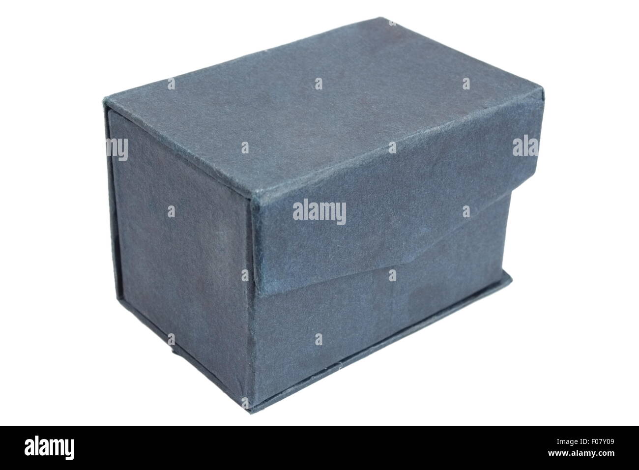 small blue carton box isolated over white background Stock Photo - Alamy