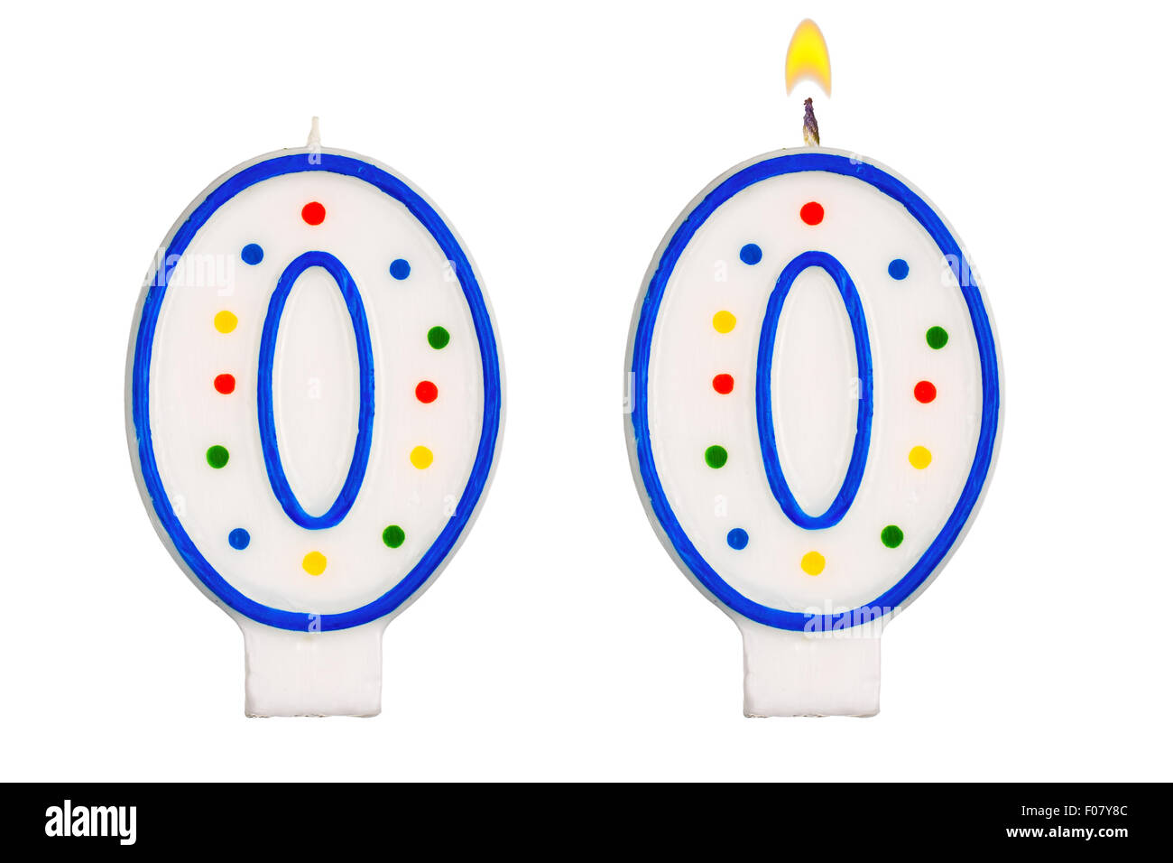 Birthday candles number nil isolated on white background Stock Photo ...