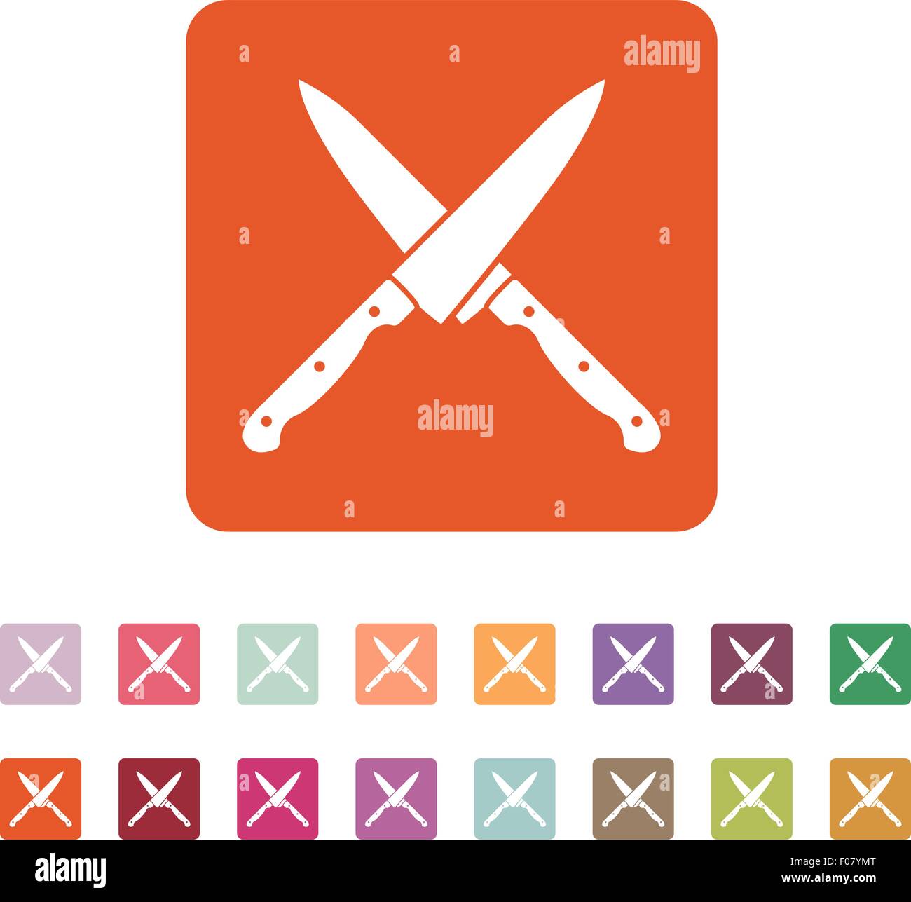 The crossed knives icon. Knife and chef, kitchen symbol. Flat Stock ...