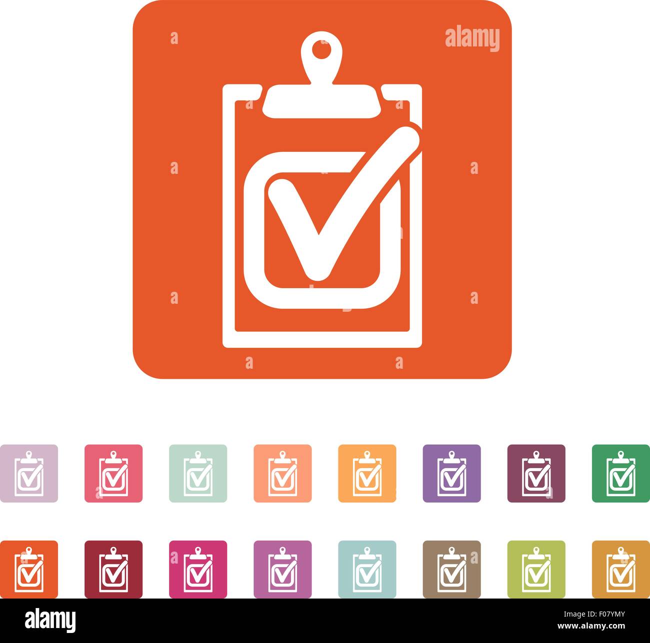 The checklist icon. Clipboard and executed task, correct answer symbol ...