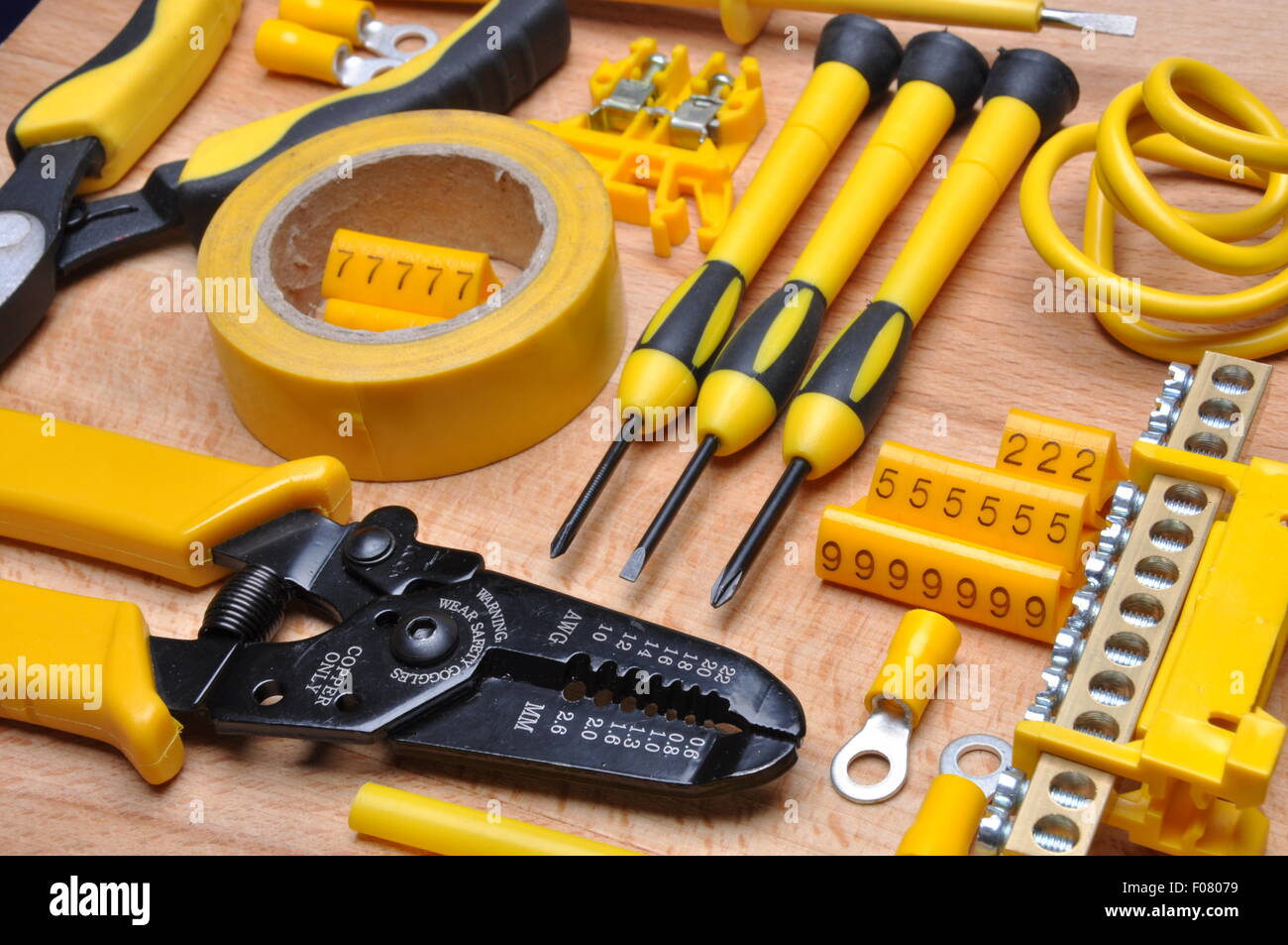 Tools and component for electrical installation Stock Photo - Alamy