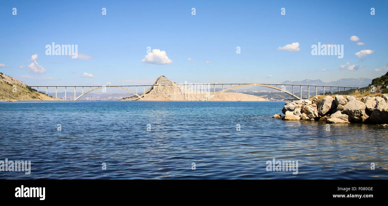 Full view of the bridge to the island Krk in Croatia Stock Photo - Alamy