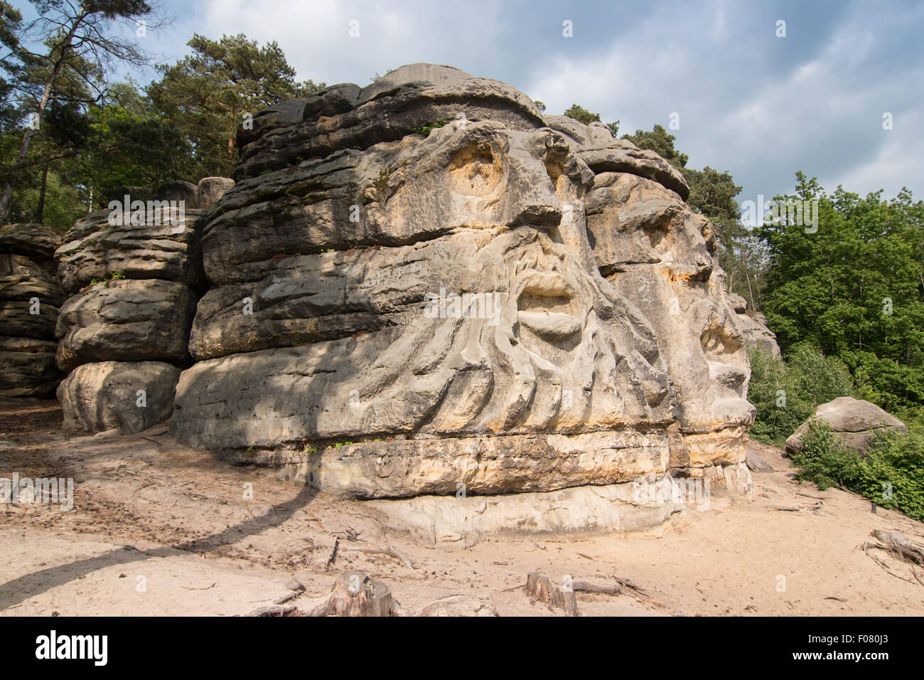 Devil's Heads carved by Czech sculptor Vaclav Levy Stock Photo - Alamy