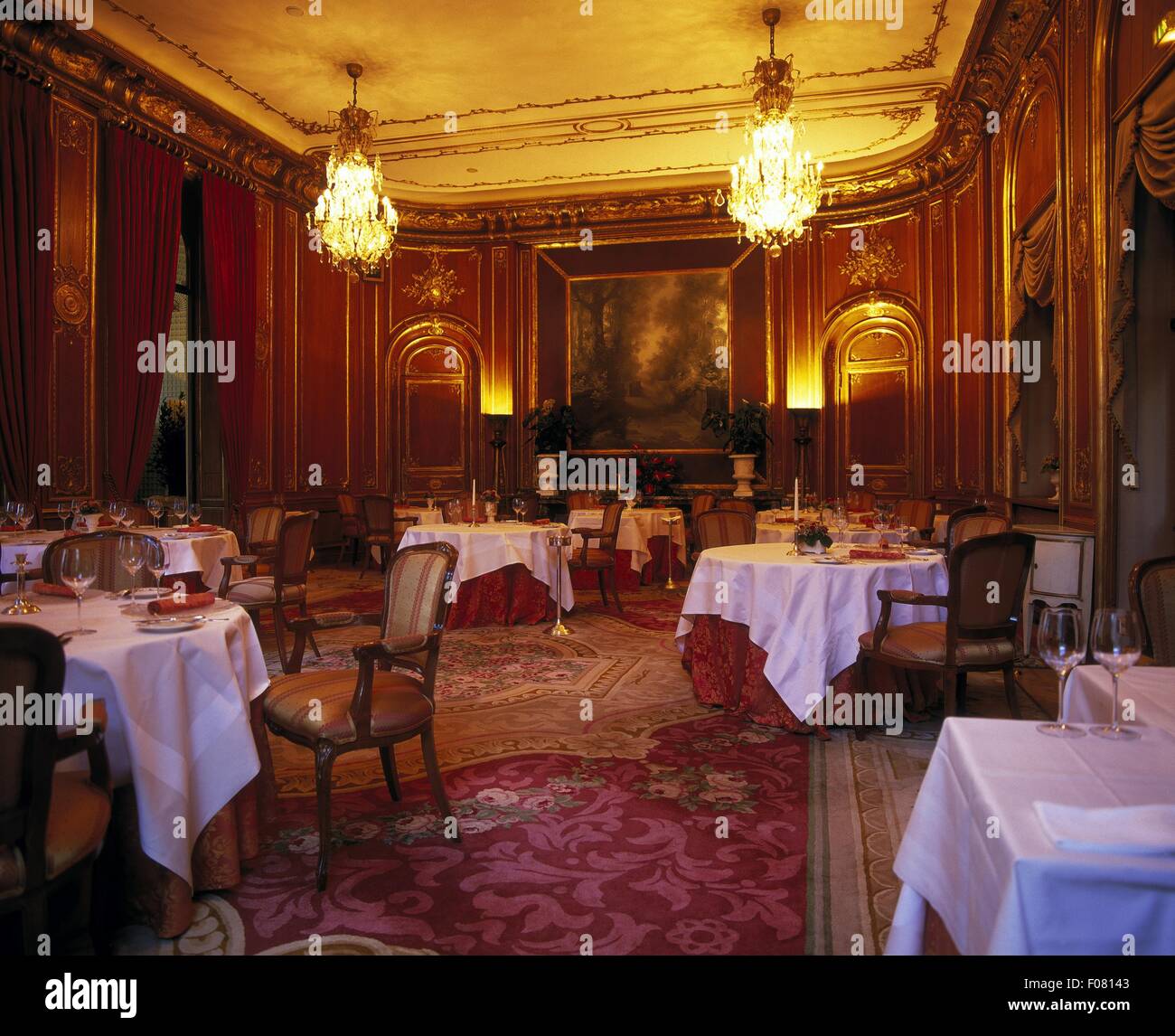 Interior of Vivaldi restaurant in Castle hotel at the Ritz Carlton ...