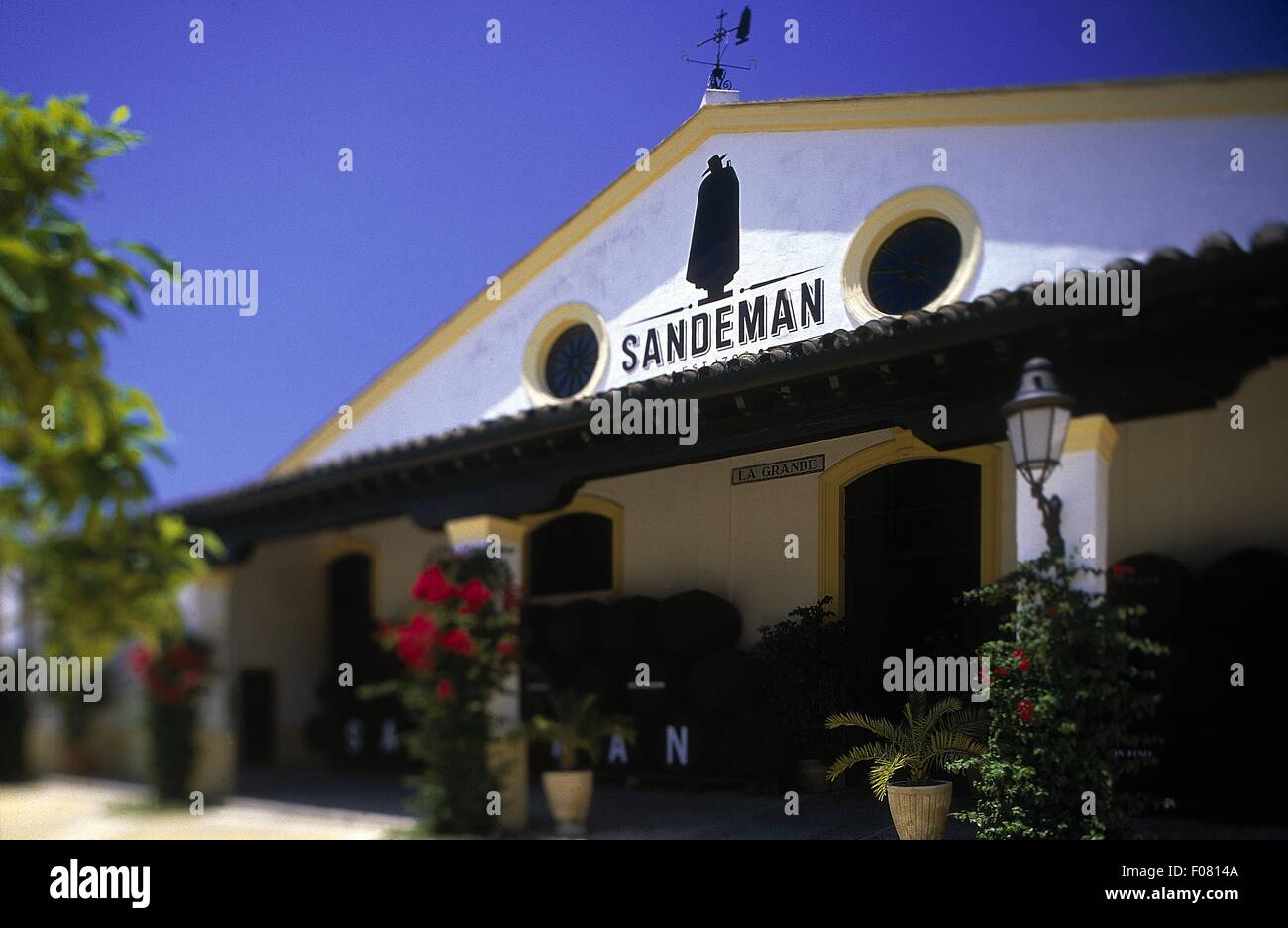 Entrance of The House of Sandeman building of bodega Stock Photo - Alamy