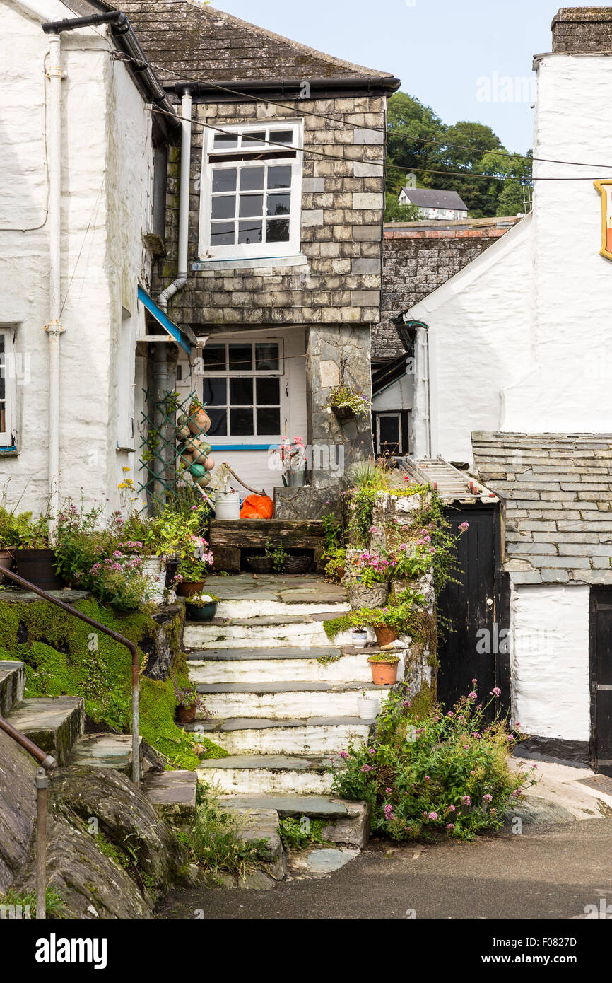 Tiny lanes in Polperro, Cornwall, UK Stock Photo - Alamy
