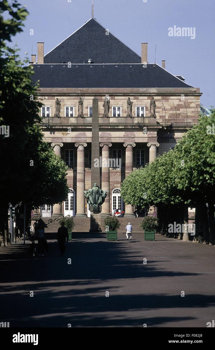 Facade of The Theatre Place Broglie in sunshine, Strasbourg, France ...