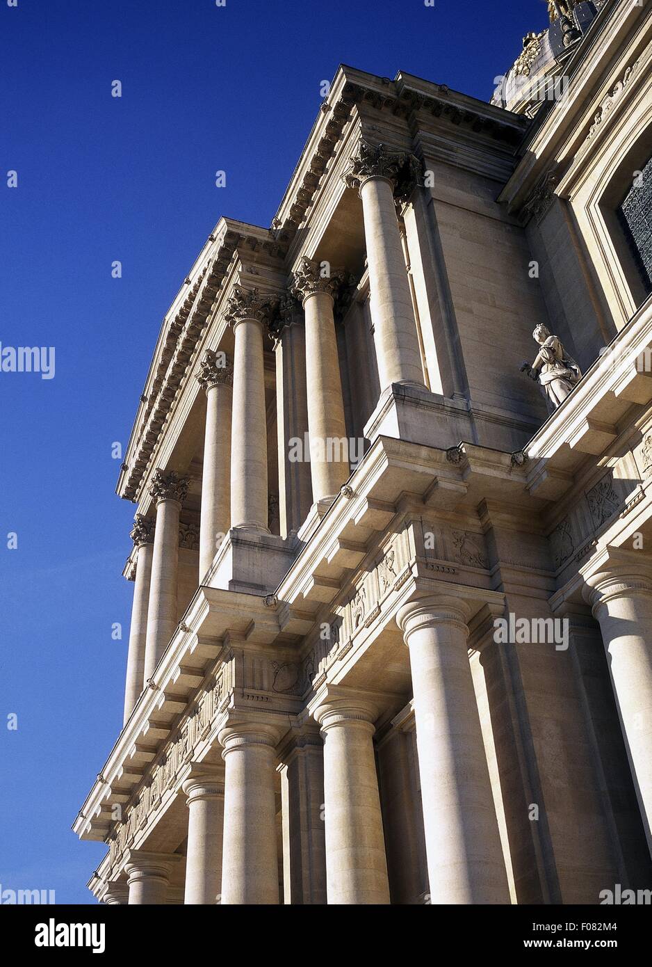 Exterior columns of Les Invalides museum in Paris, France Stock Photo ...