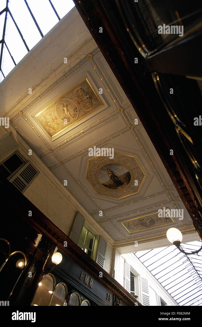 Ceiling of Galerie Vero Dodat passage in Paris, France Stock Photo - Alamy