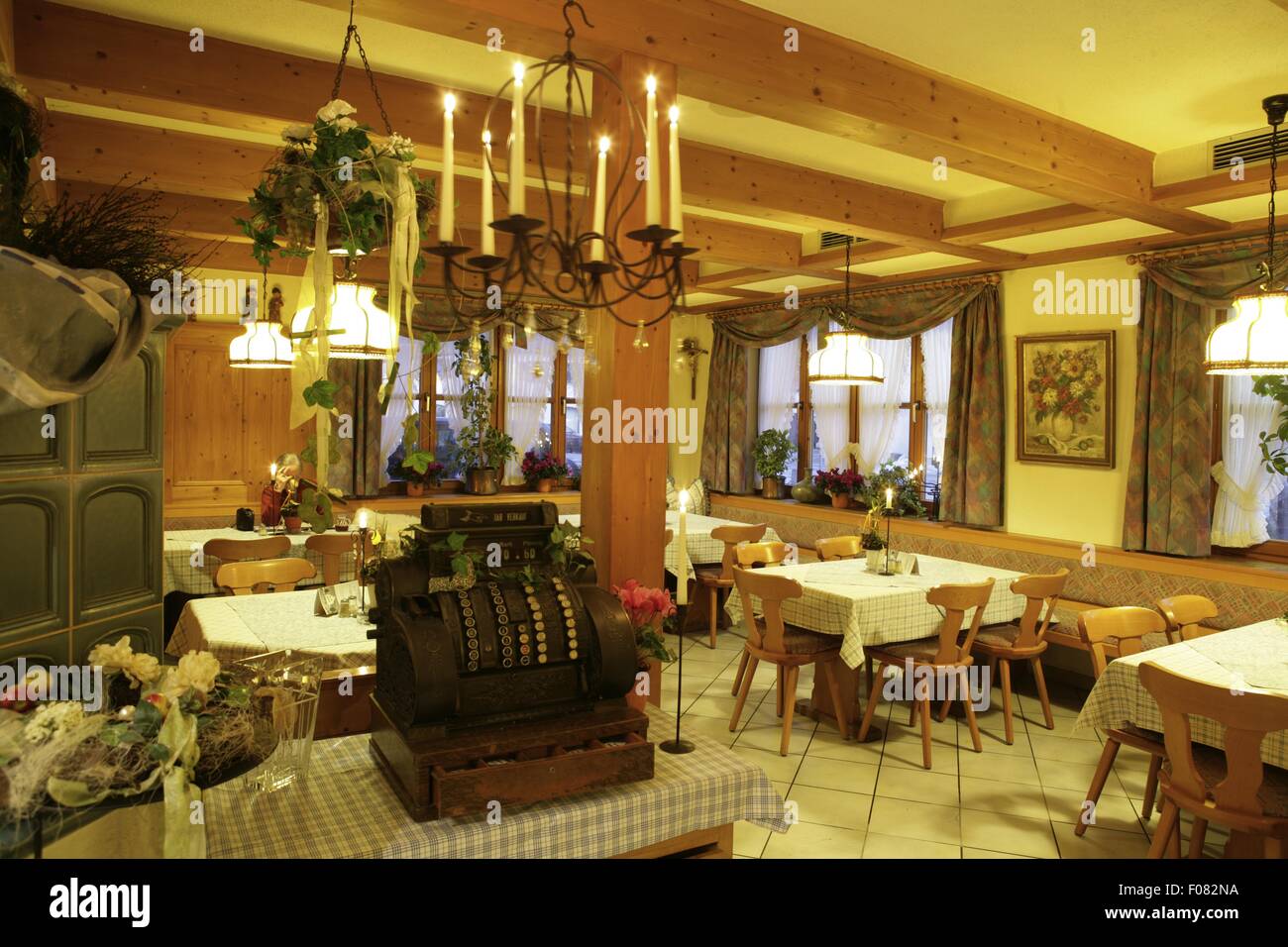 Tables laid in restaurant, Germany Stock Photo - Alamy