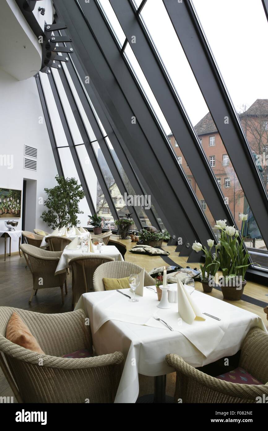 Tables laid in restaurant, Germany Stock Photo - Alamy