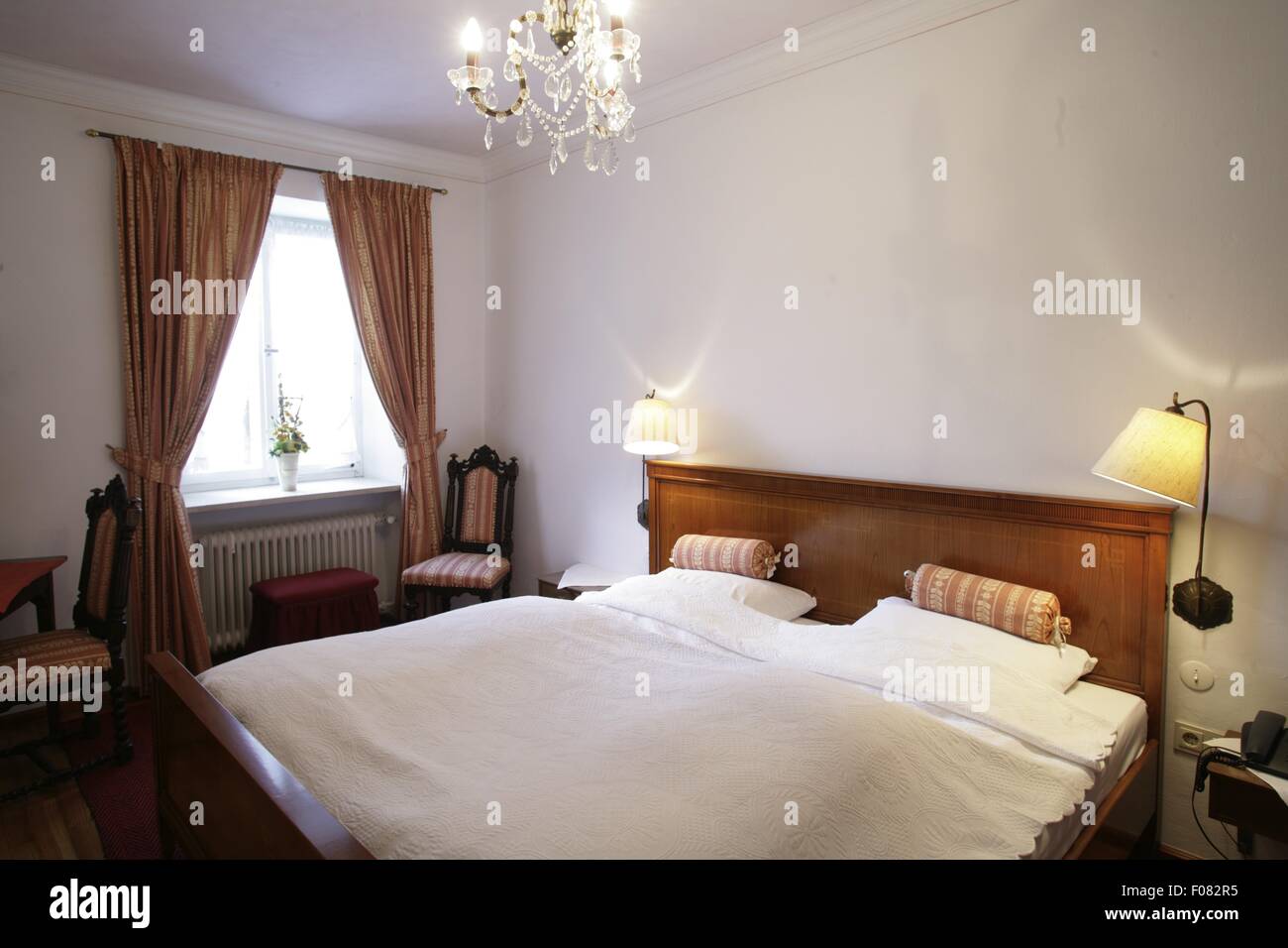 Interior of bedroom of hotel, Germany Stock Photo - Alamy