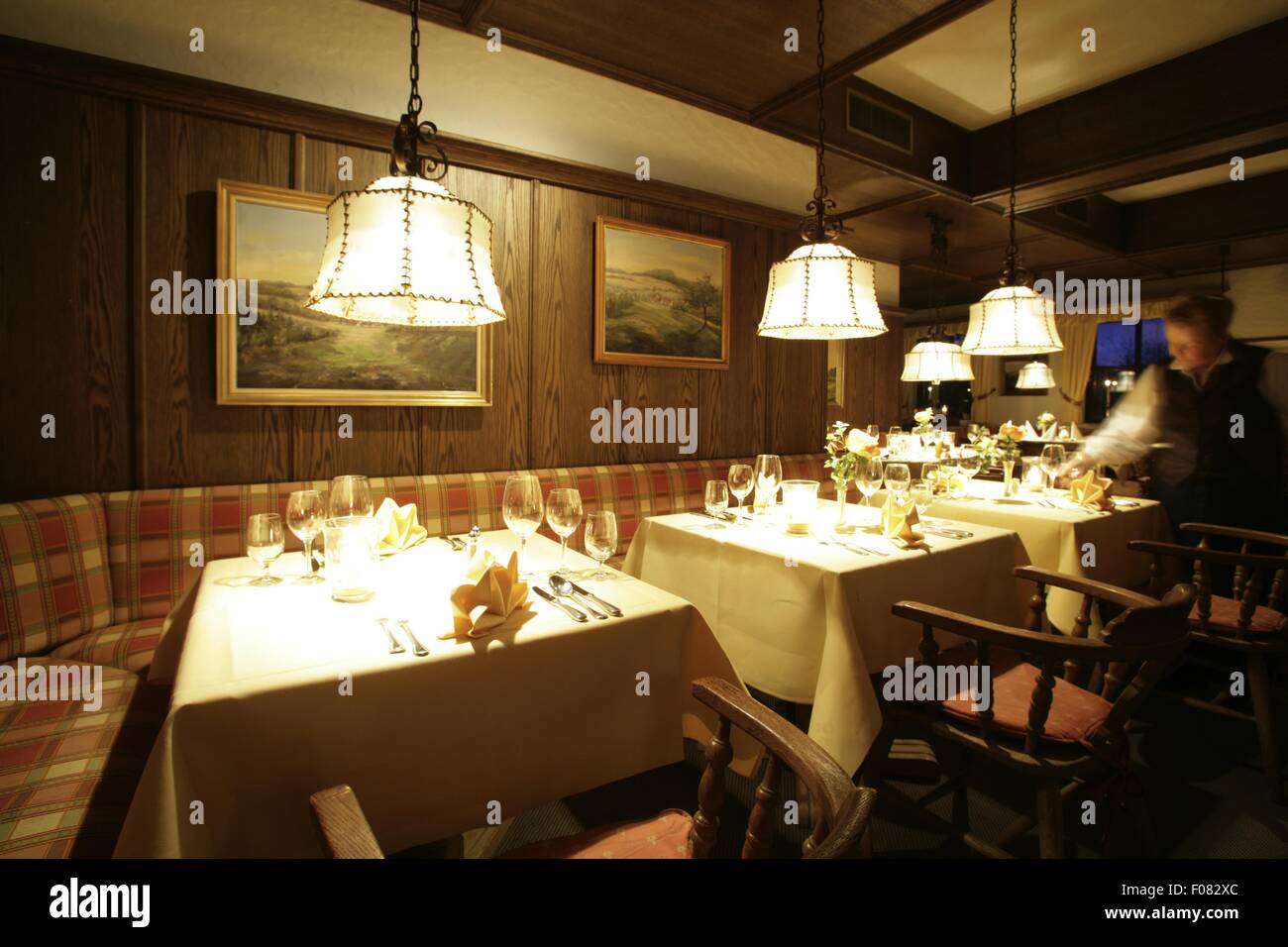 Tables laid in restaurant, Germany Stock Photo - Alamy