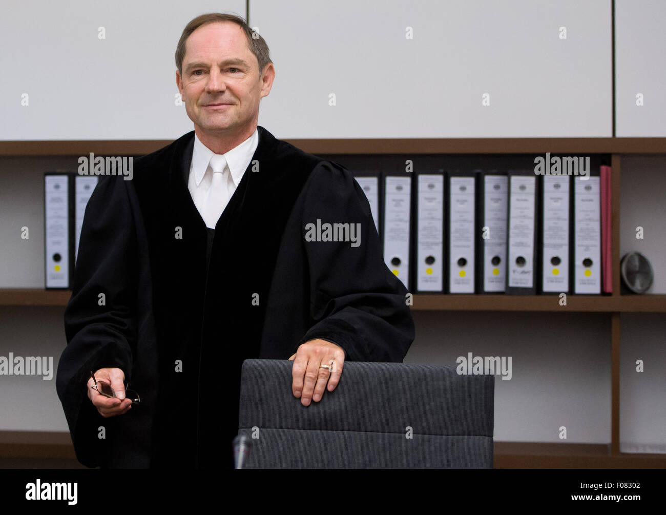 Celle, Germany. 10th Aug, 2015. Presiding judge Henning Meier seen in a ...