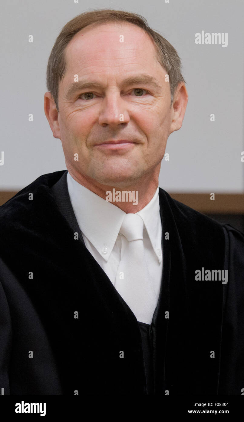 Celle, Germany. 10th Aug, 2015. Presiding judge Henning Meier seen in a ...