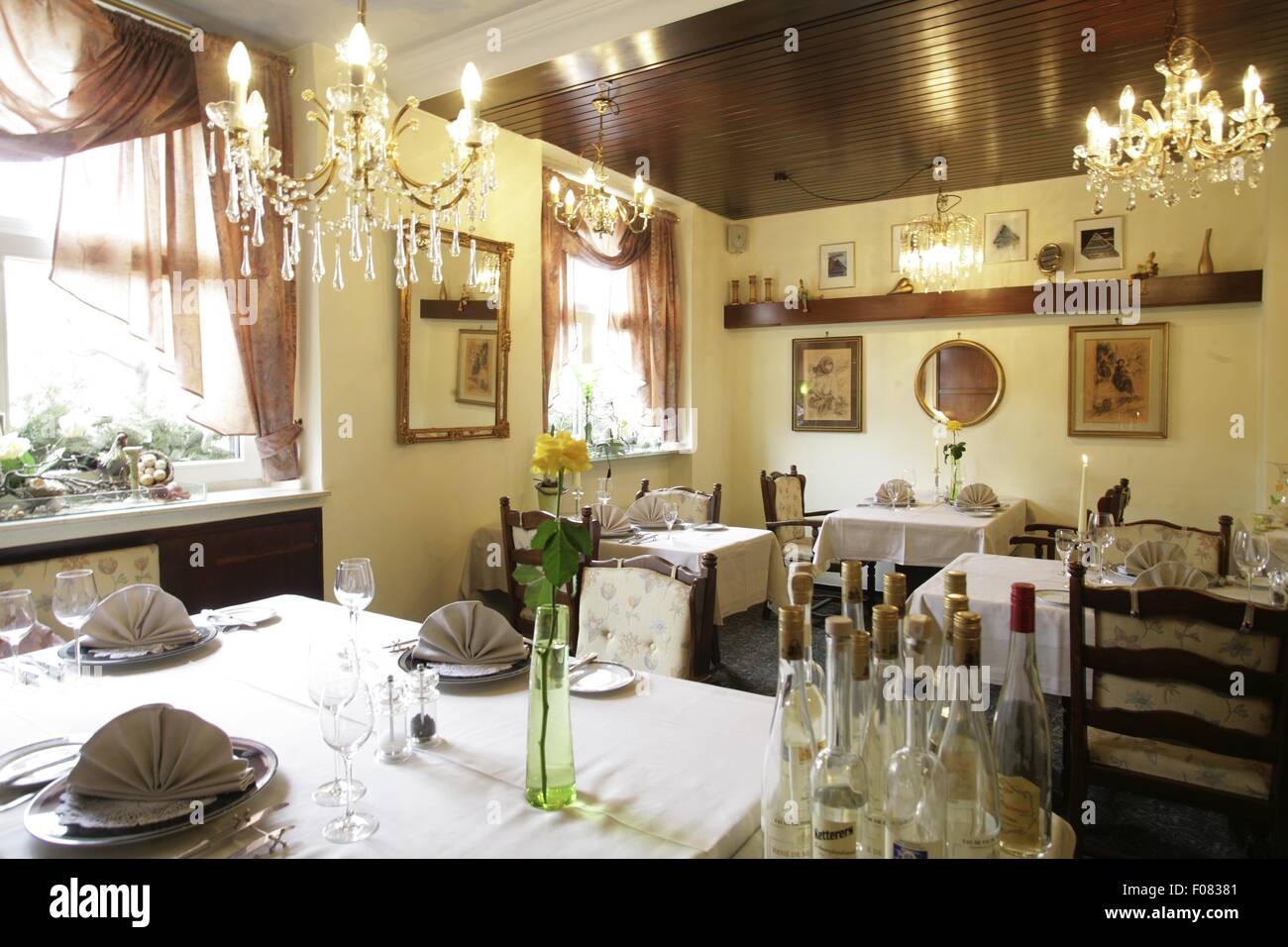 Table laid in restaurant, Germany Stock Photo - Alamy