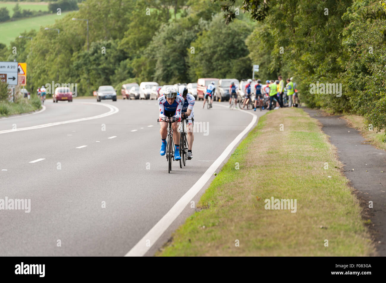 TT time trial cycling pairs on Brands Hatch road dedicated gear ...
