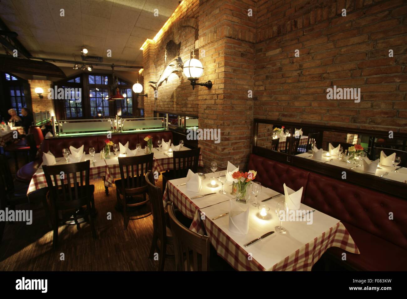 Tables laid in restaurant, Germany Stock Photo - Alamy