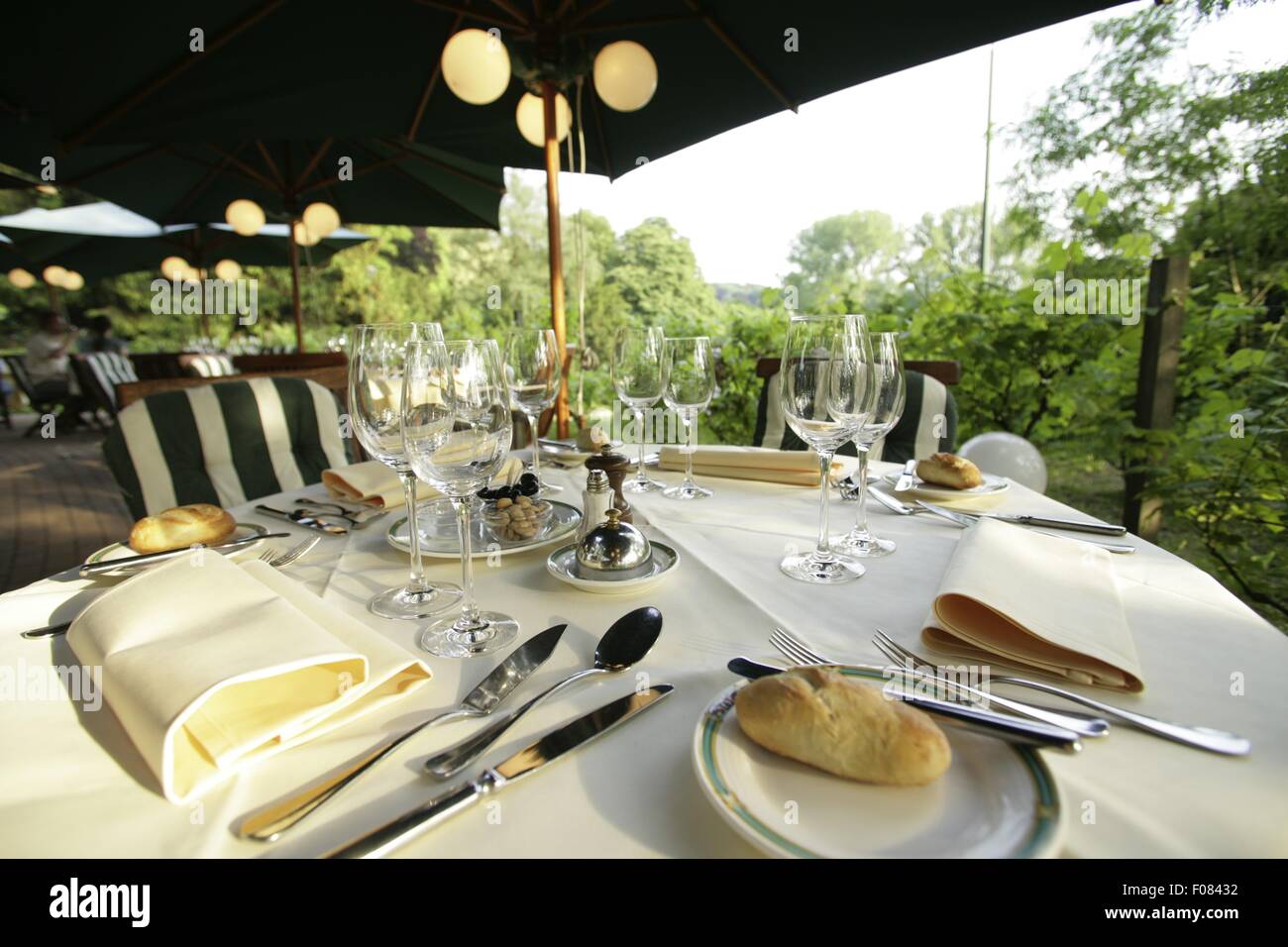 Table laid in restaurant, Belgium Stock Photo - Alamy