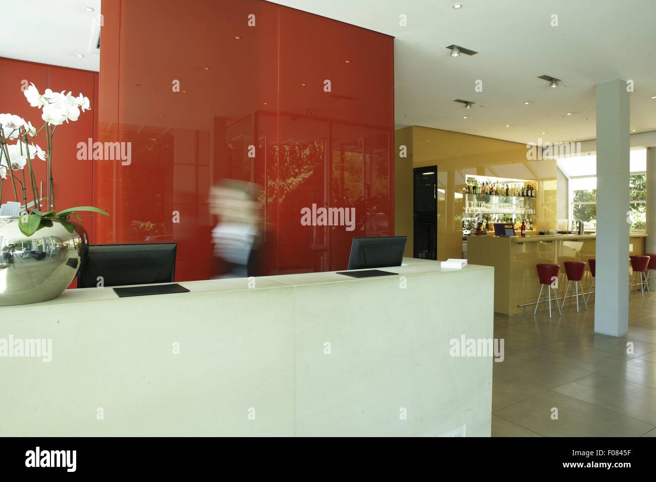 Reception and bar counter in hotel, Germany Stock Photo - Alamy