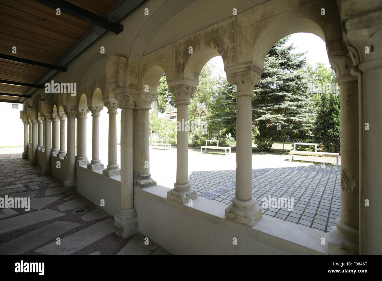 View of colonnade in hotel Stock Photo - Alamy