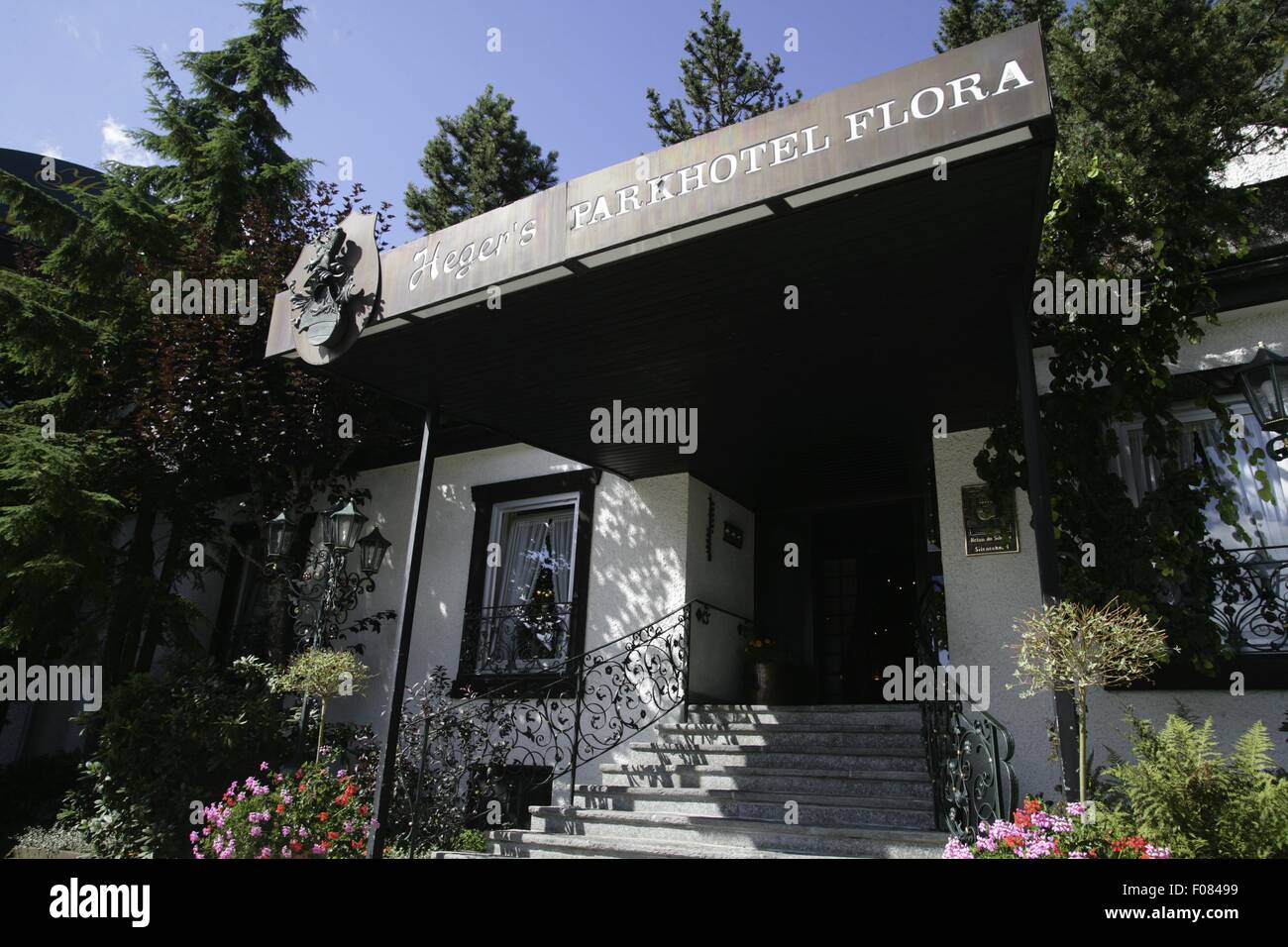 Entrance of Parkhotel Flora, Germany Stock Photo - Alamy