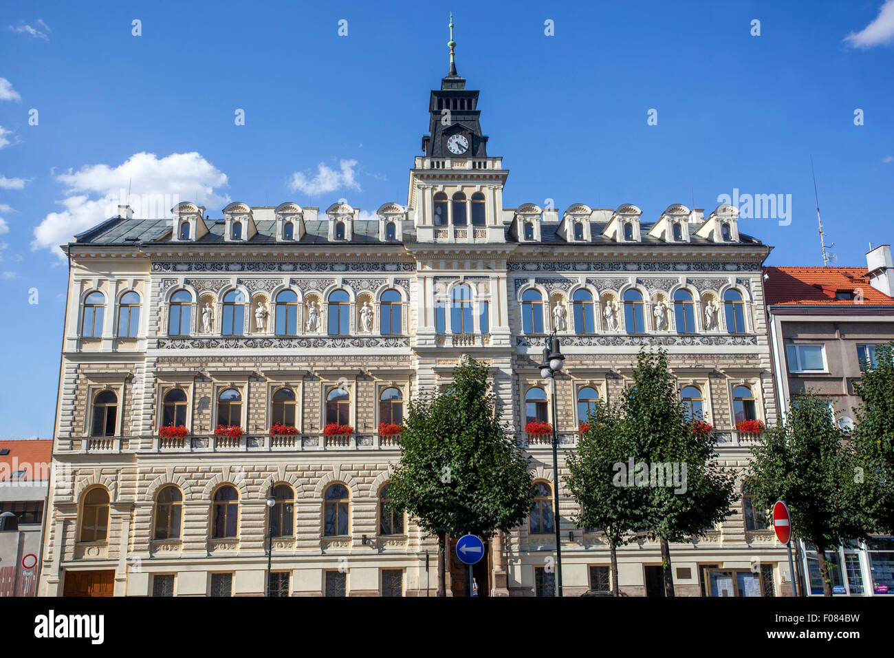 Town Hall Main square, Louny, Northern Bohemia, Czech Republic Stock ...