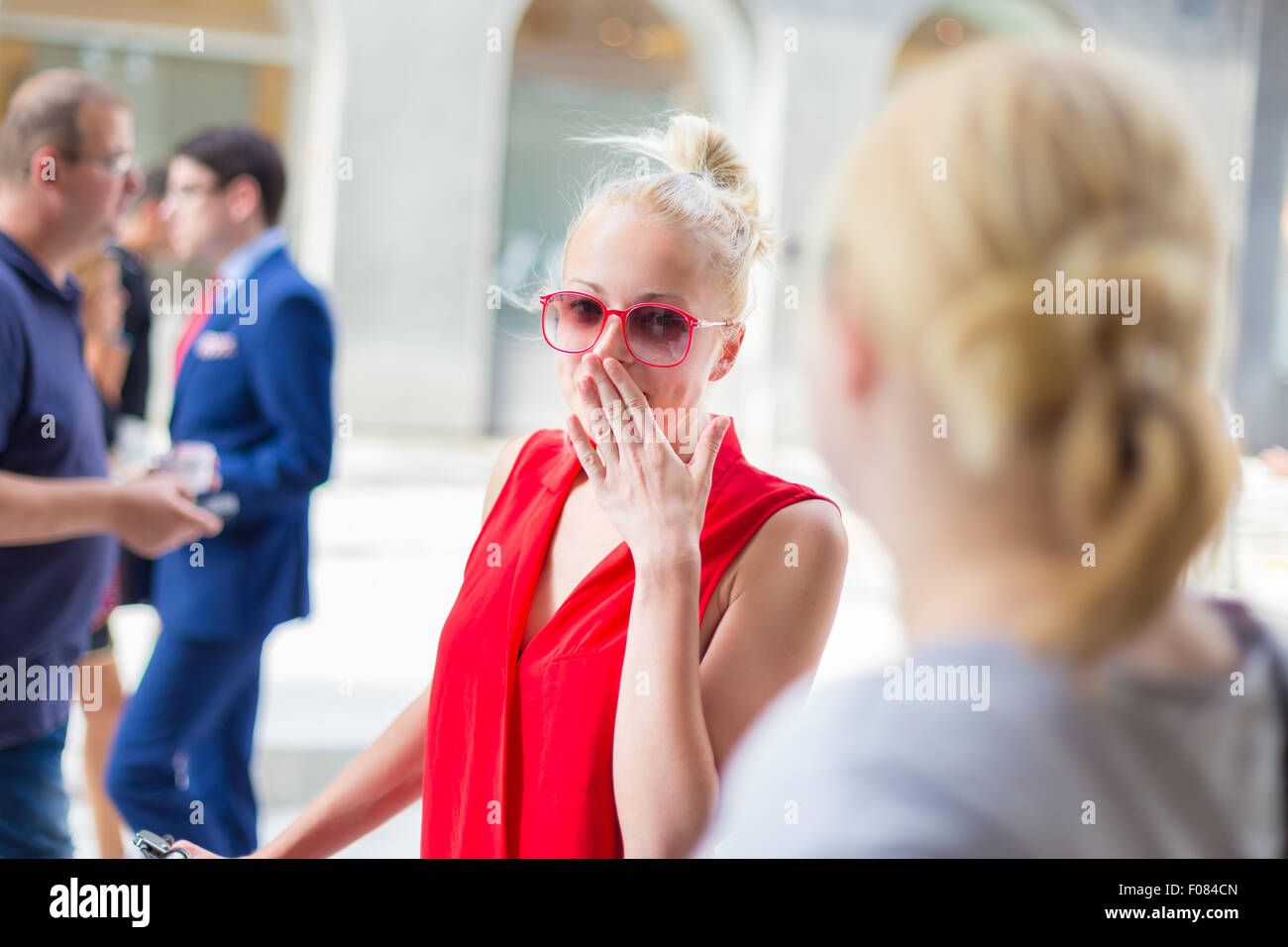 Gossip women street hi-res stock photography and images - Alamy