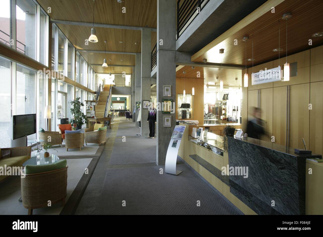 Reception area at Golf and Sports Park, Germany Stock Photo - Alamy