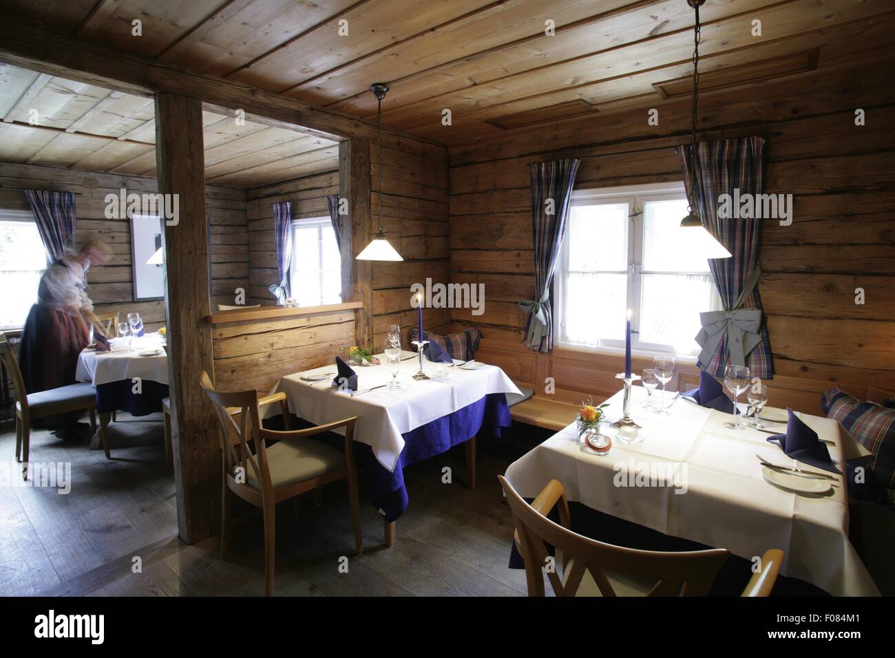 Tables laid in restaurant, Germany Stock Photo - Alamy