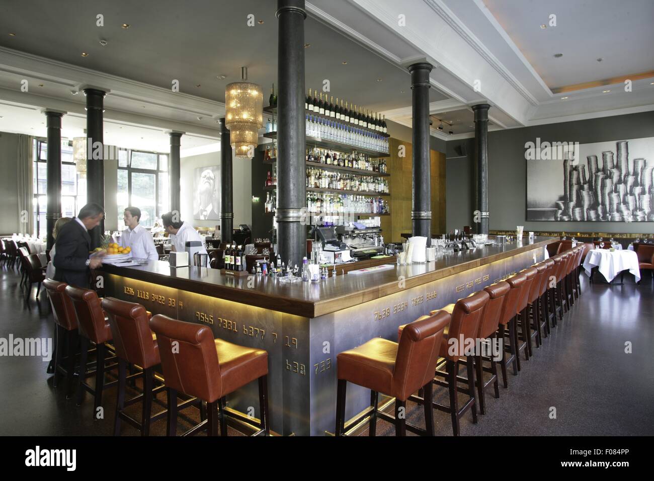 Set bar counter in restaurant, Germany Stock Photo - Alamy