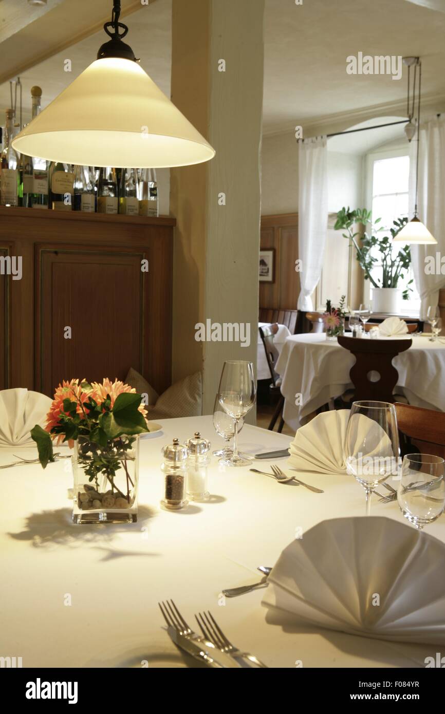 Table laid in restaurant, Germany Stock Photo - Alamy
