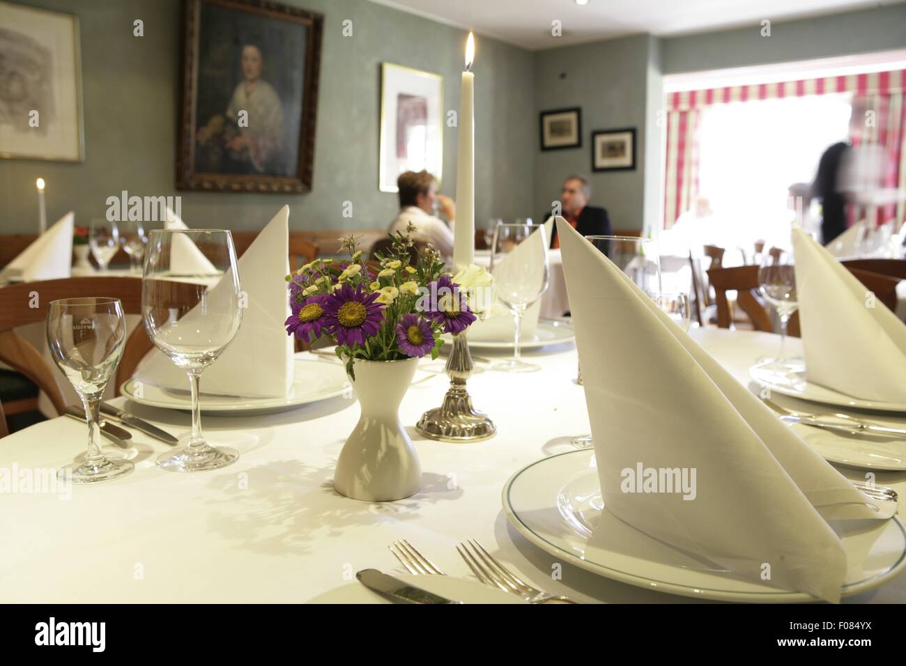 Table laid in restaurant, Germany Stock Photo - Alamy