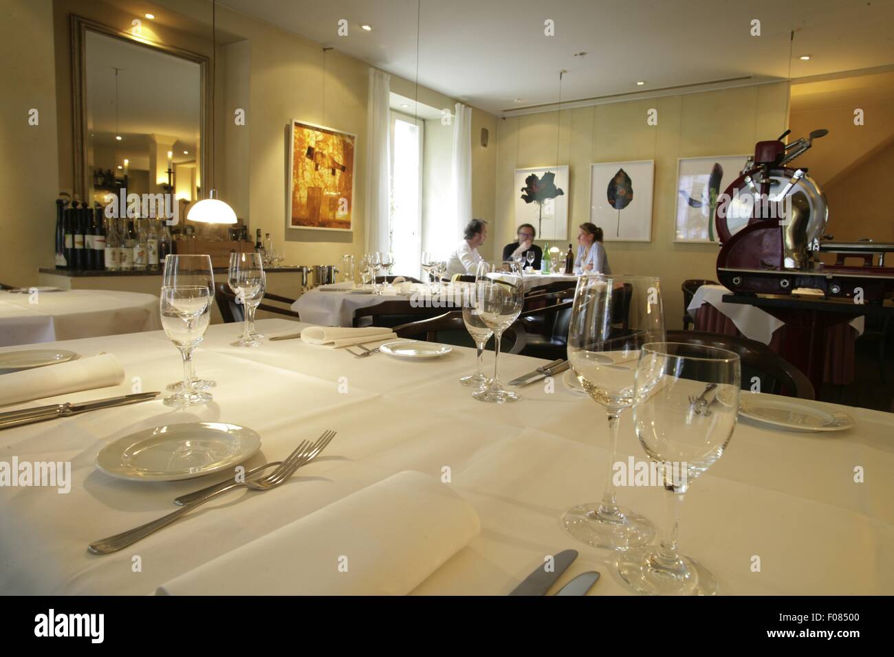 Table laid in restaurant, Germany Stock Photo - Alamy