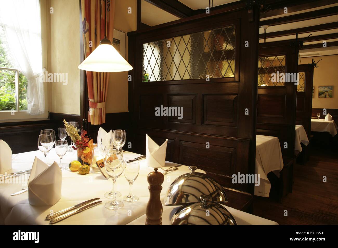 Table laid in restaurant, Germany Stock Photo - Alamy