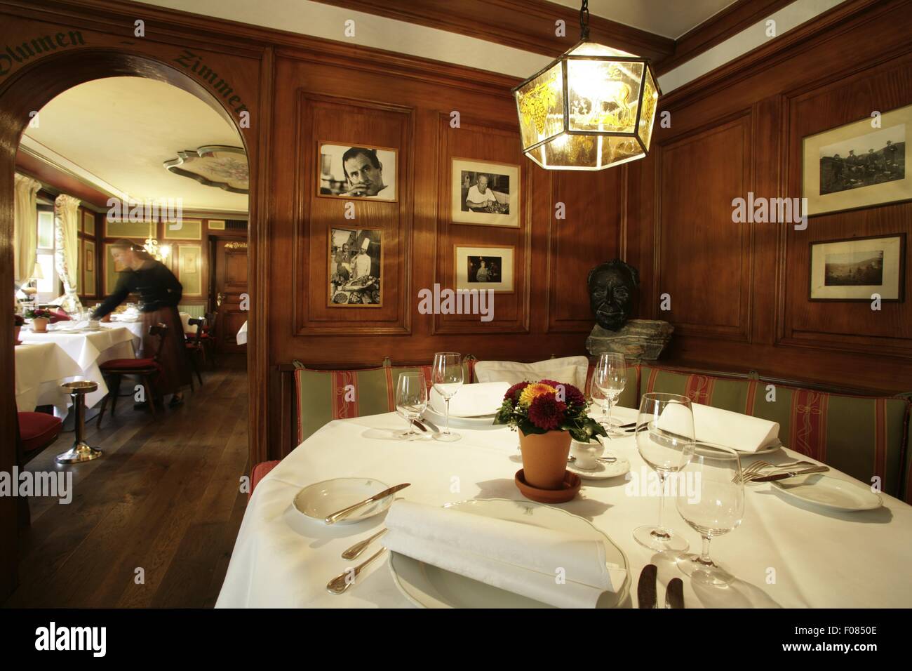 Table laid in restaurant, Germany Stock Photo - Alamy