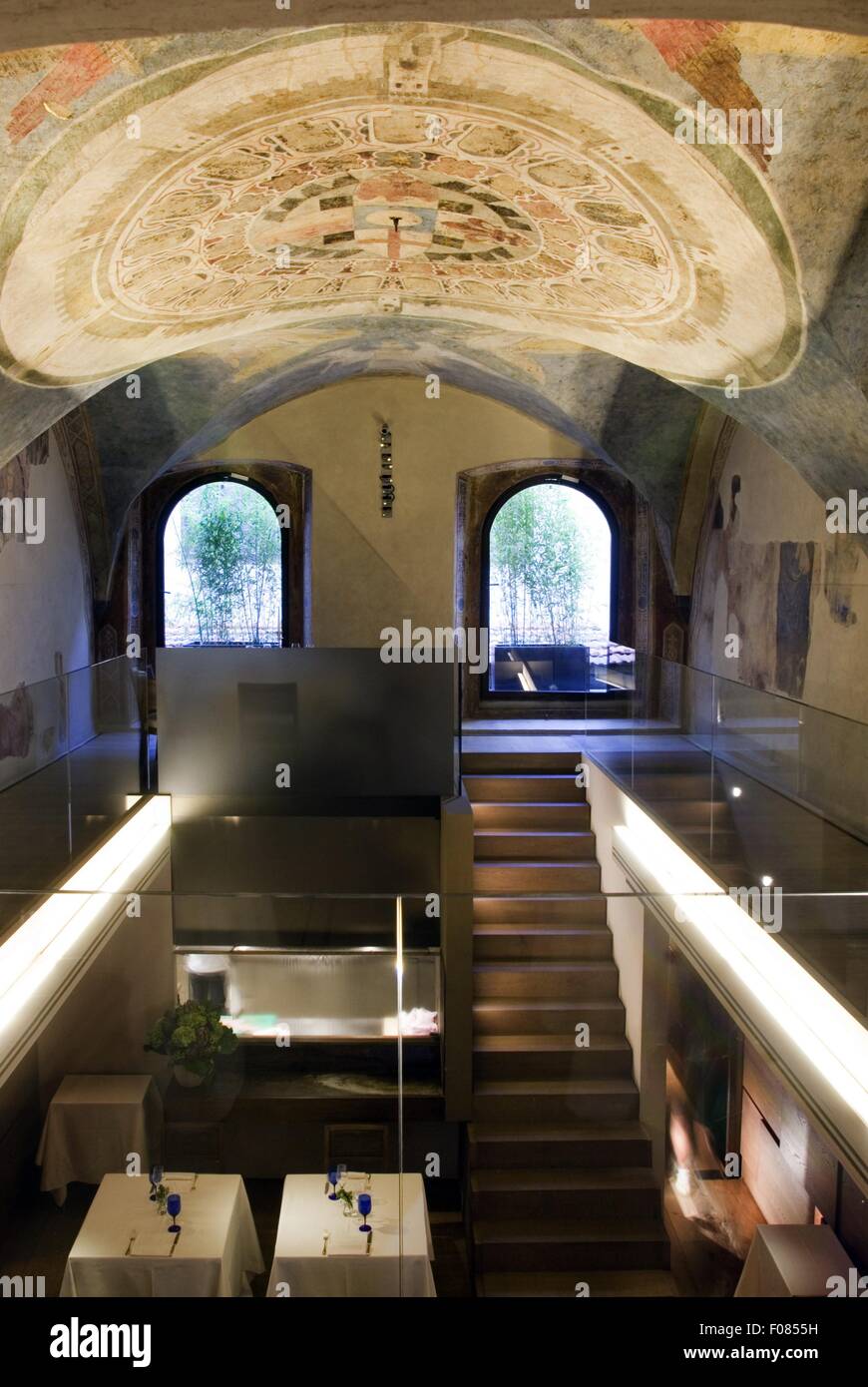 Medieval fresco in Alle Murate restaurant, Firenze, Italy Stock Photo ...