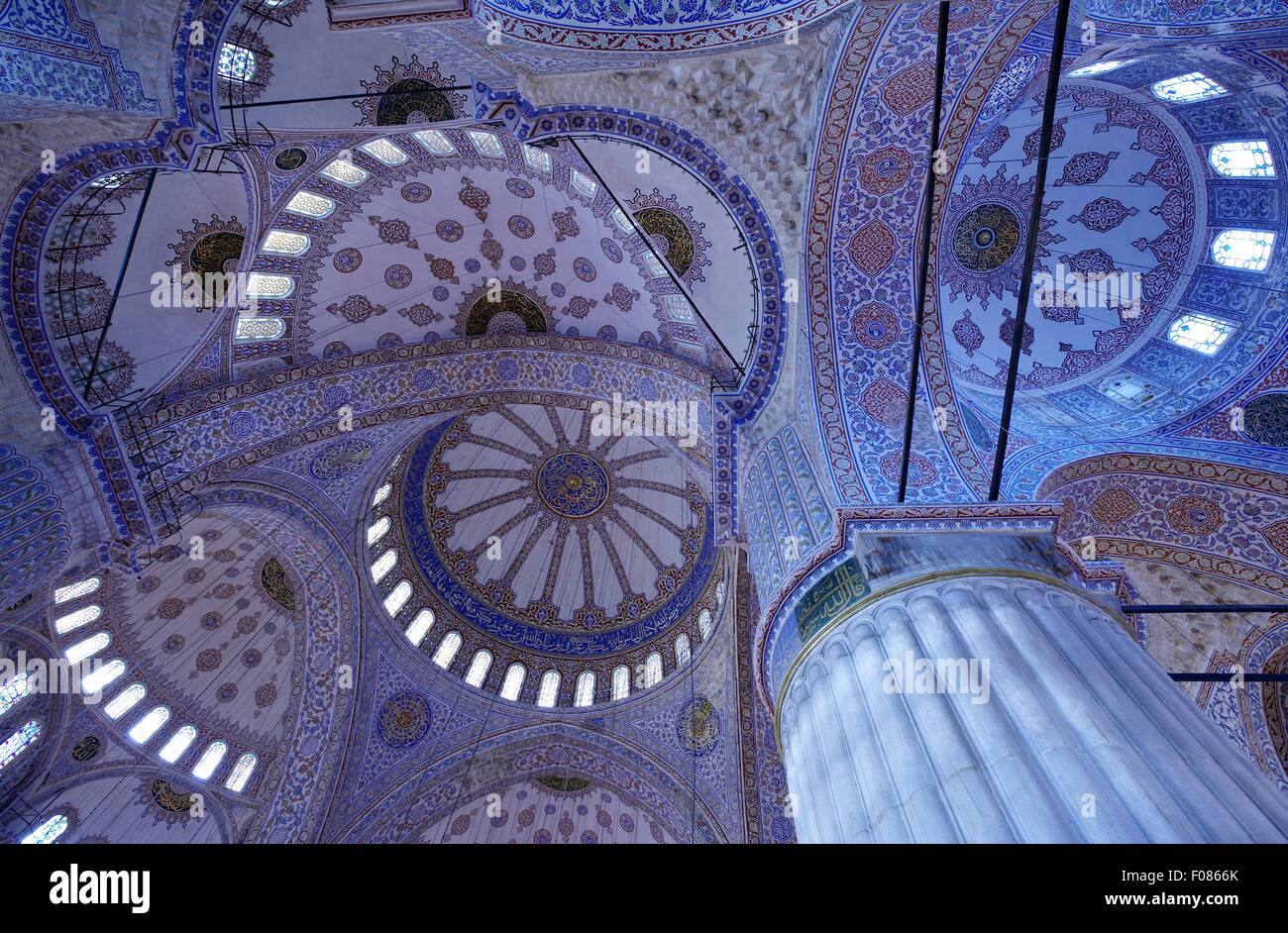 Interior view of domes in Blue Mosque, Istanbul, Turkey Stock Photo - Alamy