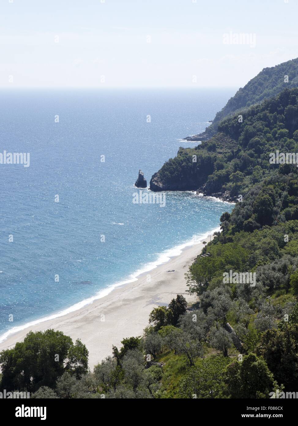 View of bay from Pelion Mountain, Eastern Magnesia, Greece Stock Photo ...