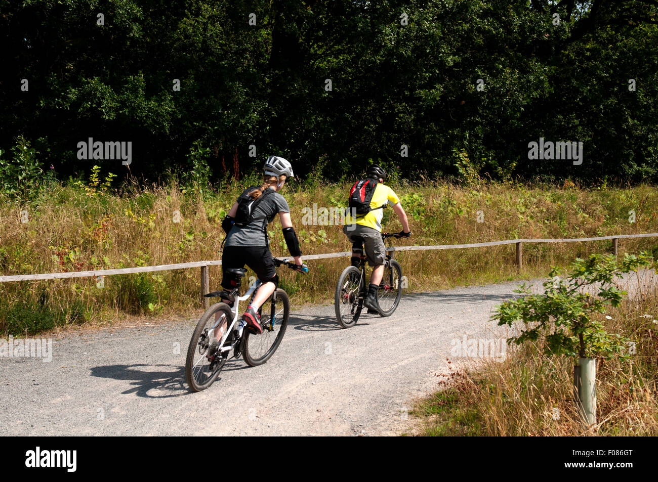 Cyclists setting out from the National Forest Cycle Centre, Hicks Lodge ...
