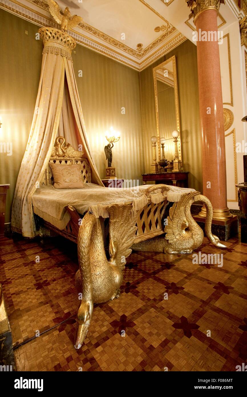 Gilded bed chamber of Princess Therese Stock Photo - Alamy