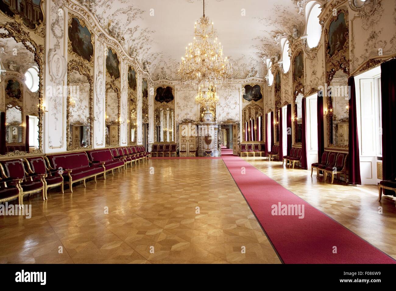 Interior of St. Emmeram Castle ballroom at Regensburg, Germany Stock ...