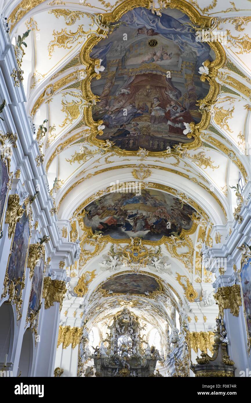 Ceiling with rococo fresco of Old Chapel, Regensburg, Bavaria, Germany ...